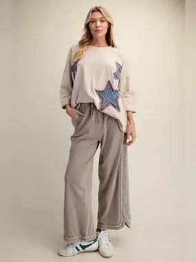 easel | Tops | 276 Firm Easel New Oversized Star Appliqu Top | Poshmark